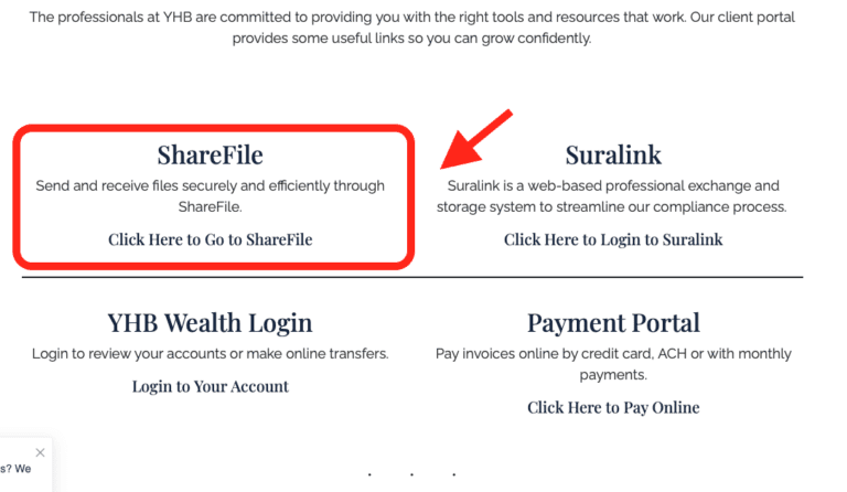 How to Use ShareFile - FileDrop - YHB CPAs & Consultants